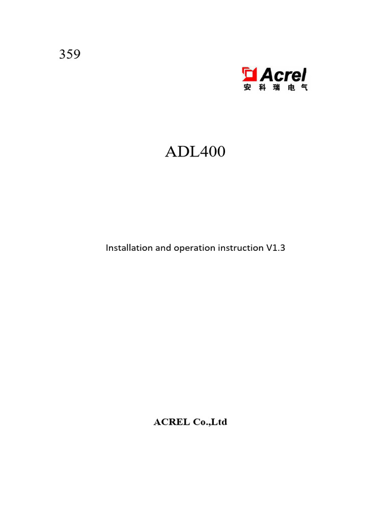 Adl400 Manual | PDF | Electronics | Electric Power