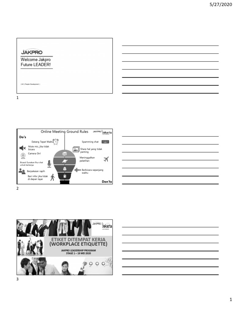 JLP Stage 1 Workplace Ettiquette | PDF