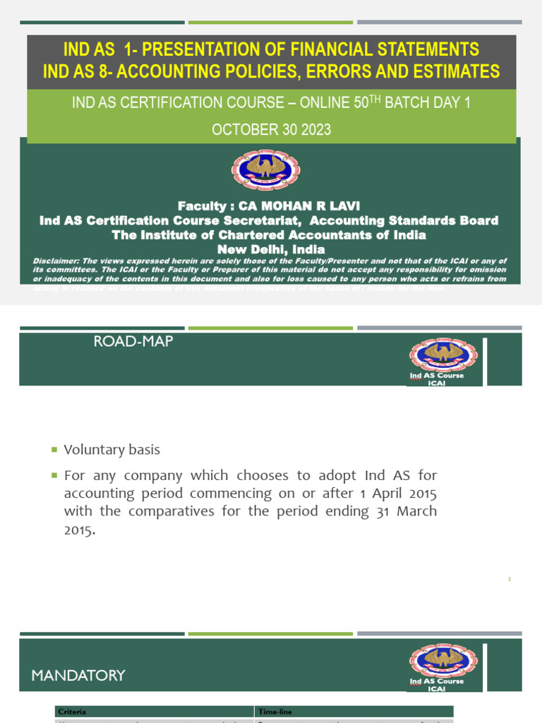 1. Ind AS 1 & 8 | PDF | Financial Statement | Equity (Finance)