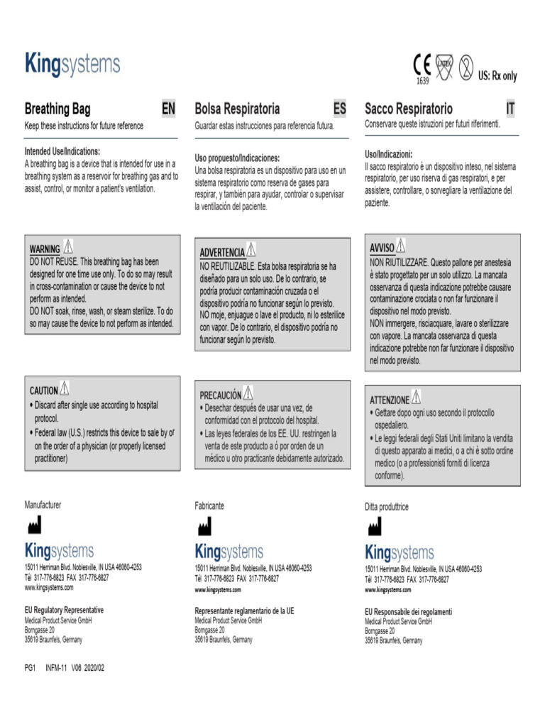 INFM 11 Breathing Bag IFU | PDF