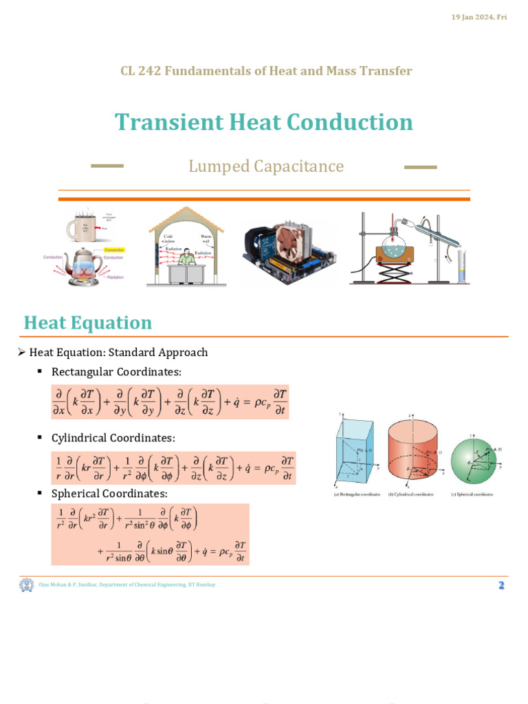 CL242 Slides 5 Transient Cond | PDF | Thermal Conduction | Mechanics