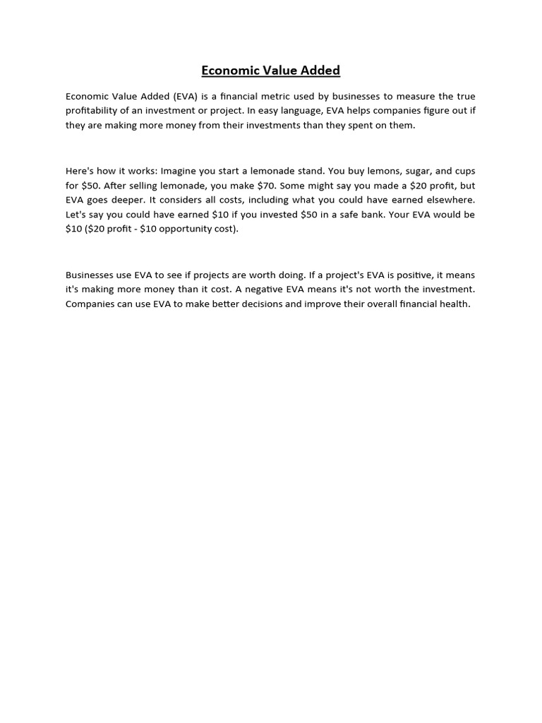 Economic Value Added Concept | PDF | Business