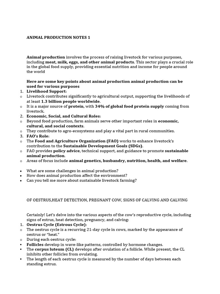 Animal Production and Reproductive Cycles | PDF | Cattle | Inbreeding