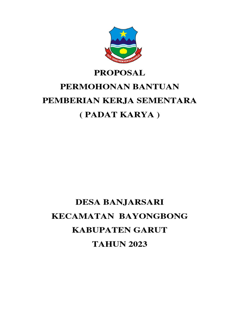 Proposal Padat Karya Pembukaan Jalan Baru Cimanggah Talun DS ...