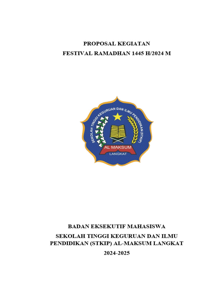 PROPOSAL FESTIVAL RAMADHAN 2024 Mentahan | PDF