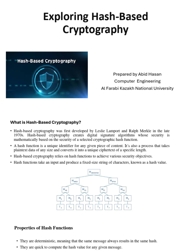 Hash-Based Cryptography Insights | PDF | Cryptography | Key (Cryptography)
