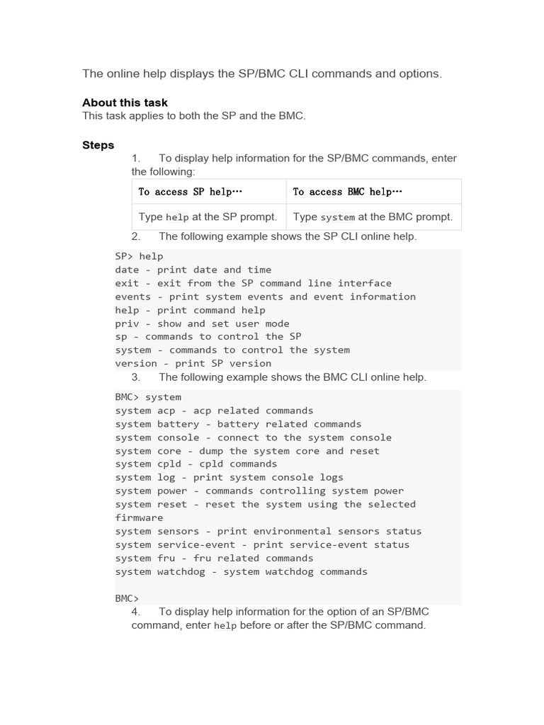 BMC_SP CLI help | PDF