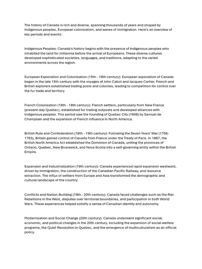 Canada History | PDF | Canada | British Empire