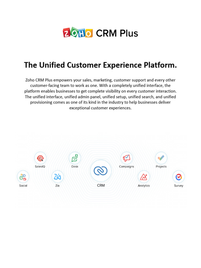 Zohocrmplus Feature List | PDF