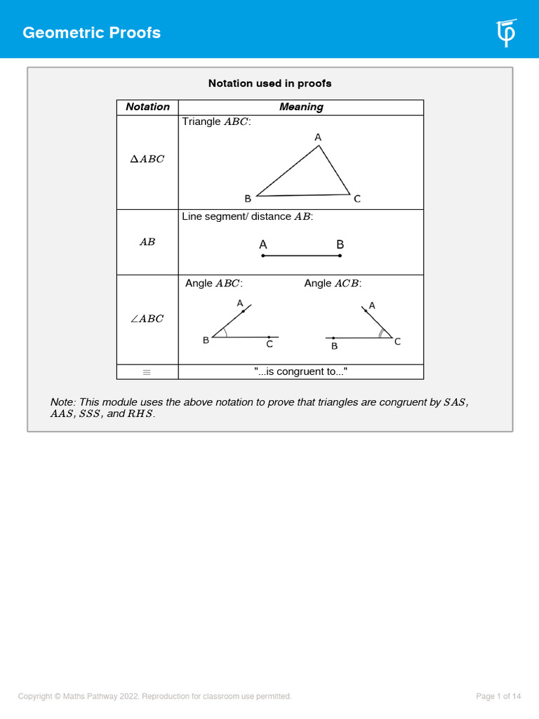 Geometric Proofs: Notation Meaning | Download Free PDF | Perpendicular ...