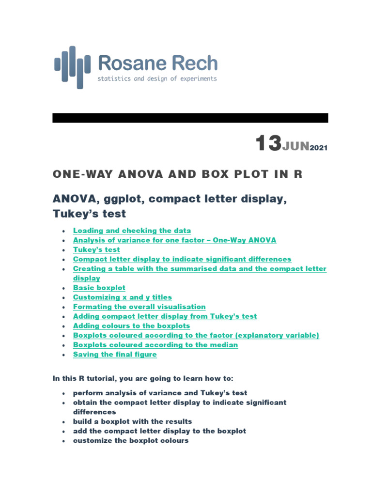 Tutorials | PDF | Analysis Of Variance | Statistics