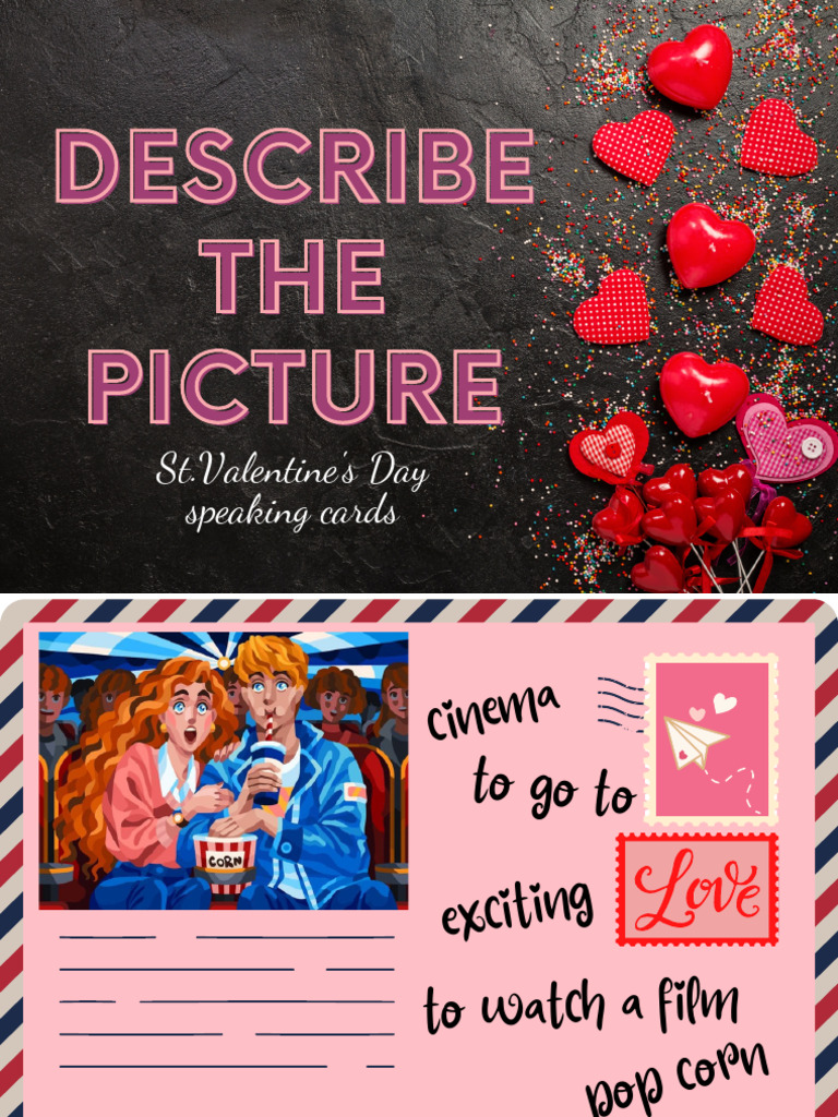 Describe The Picture Valentine's Day Speaking Cards | PDF