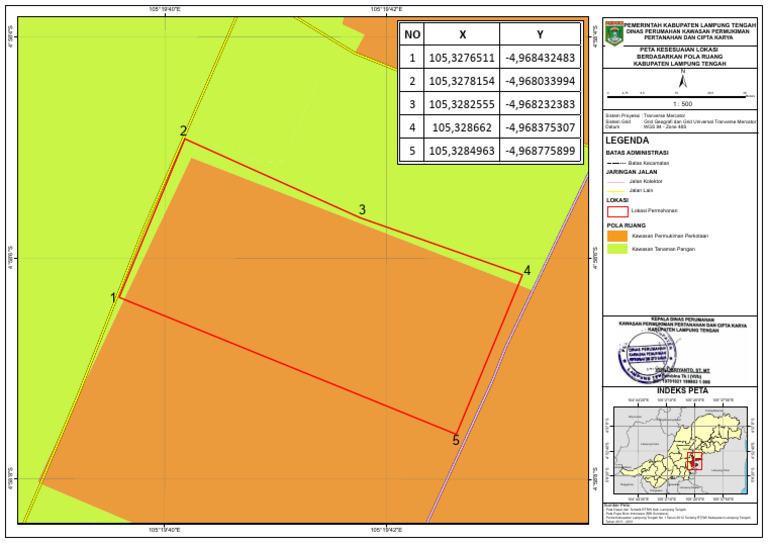 Peta yang di overlay dengan Pola Ruang (rtrw)-1 | PDF
