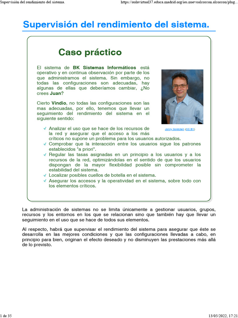 ISO08-Supervisión Del Rendimiento Del Sistema | PDF | Objeto ...