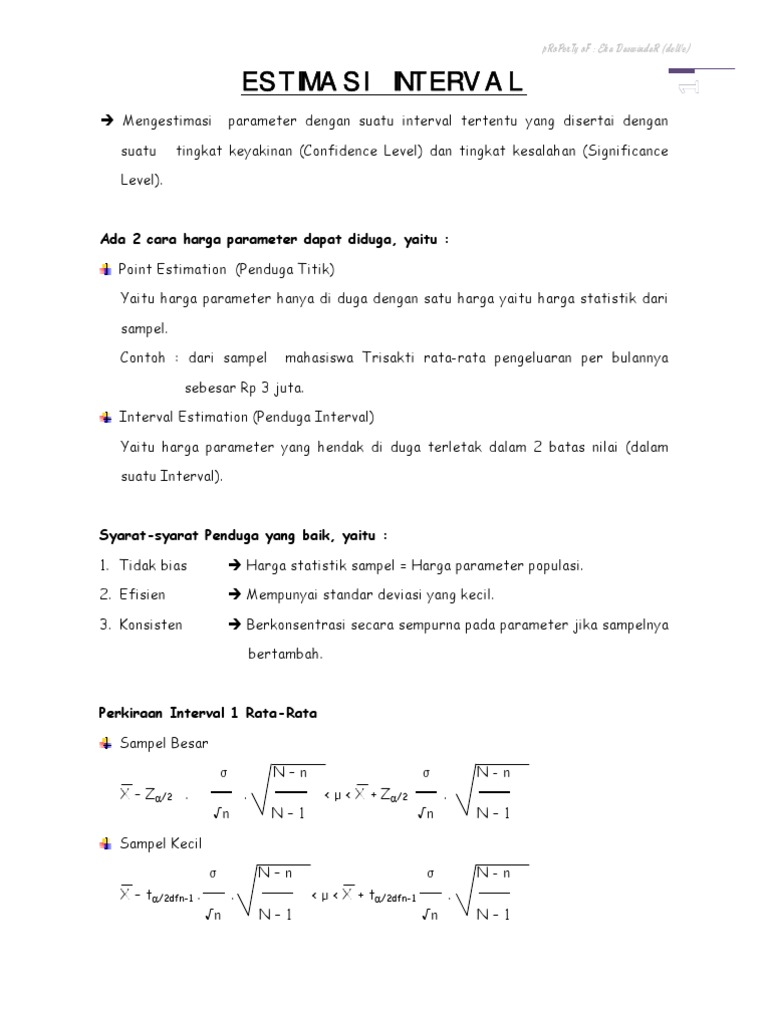 Estimasi Interval | PDF