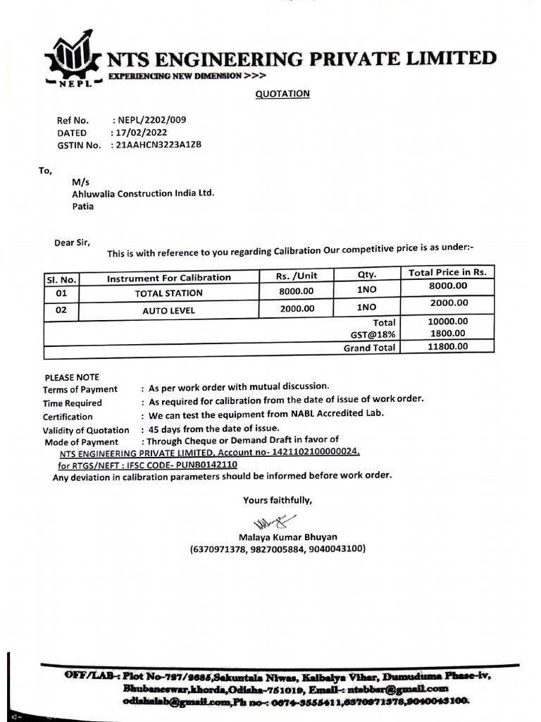 Survey MC Quotation NTS | PDF