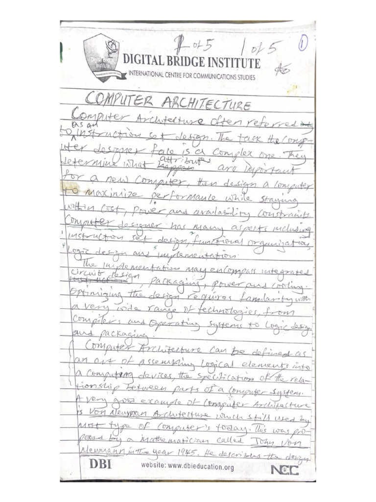 Computer Architecture Part 1 | PDF