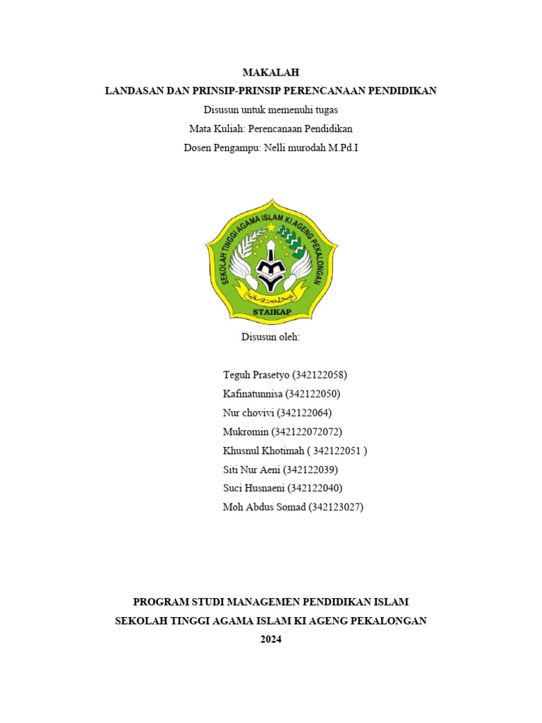 Perencanaan Pendidikan Kel 3 | PDF