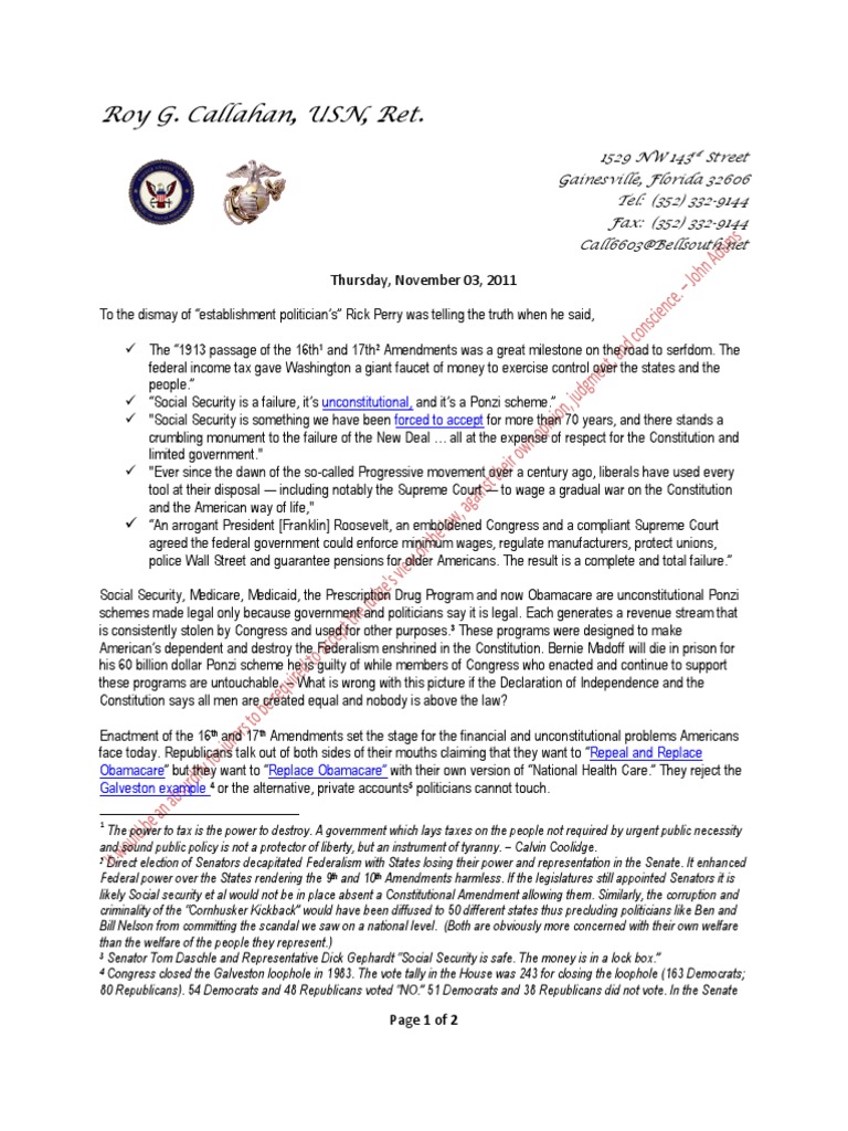 Letter To RNC Regarding Republicans | PDF | United States Congress ...