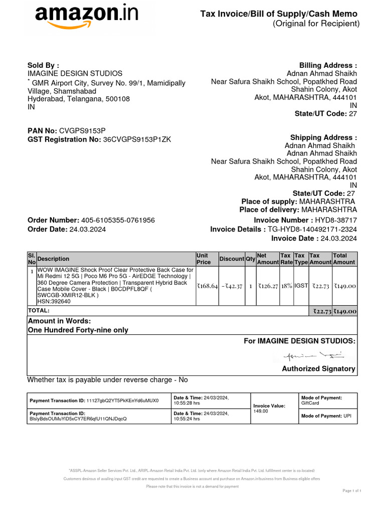 Invoice | PDF | Invoice | Taxes