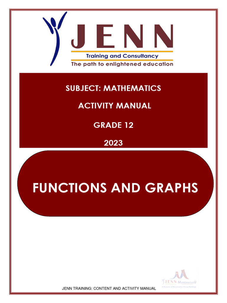 Grade 12 Activity Manual Functions 2023 | Download Free PDF | Function ...