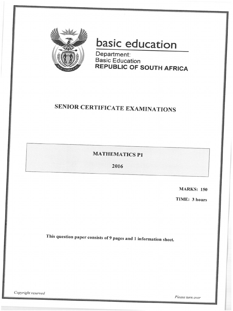 Mathematics P1 May-June 2016 Eng | PDF