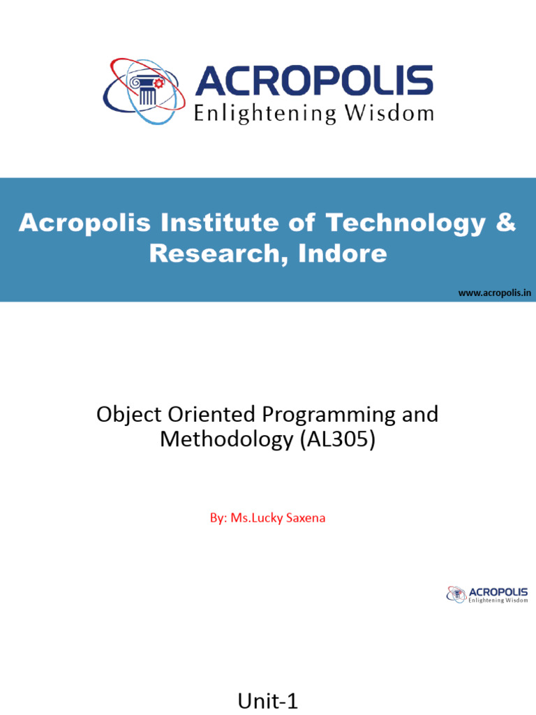 Unit-1 OOPM | PDF | Object Oriented Programming | C++ Unit-1 OOPM | PDF | Object Oriented Programming | C++