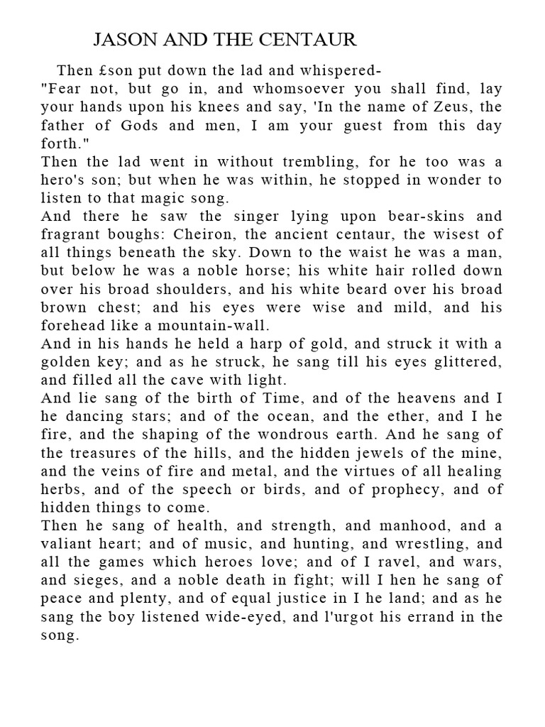 JASON AND THE CENTAUR 161 | PDF