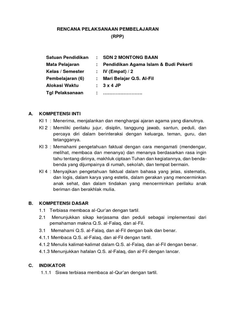 RPP Pak Ustadz Dedi | PDF