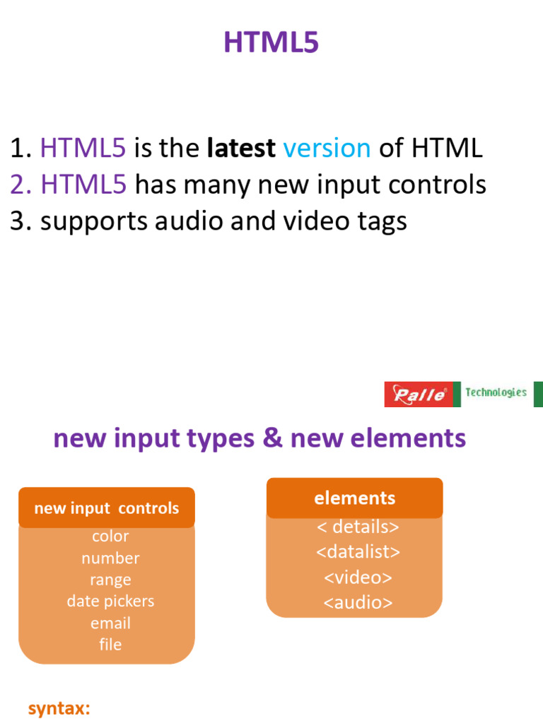 html5_course_material | PDF | Html Element | Computer Data