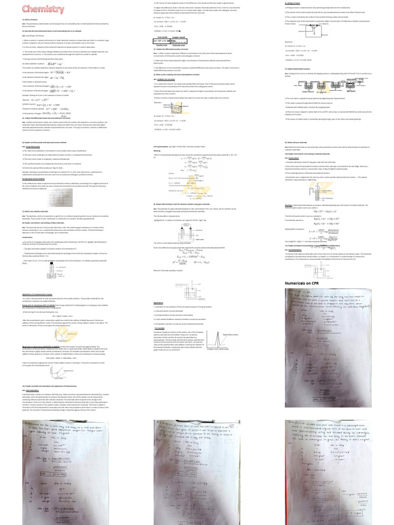 Chemistry IMP Questions With Answer 222222222222222 | PDF | Corrosion | Anode