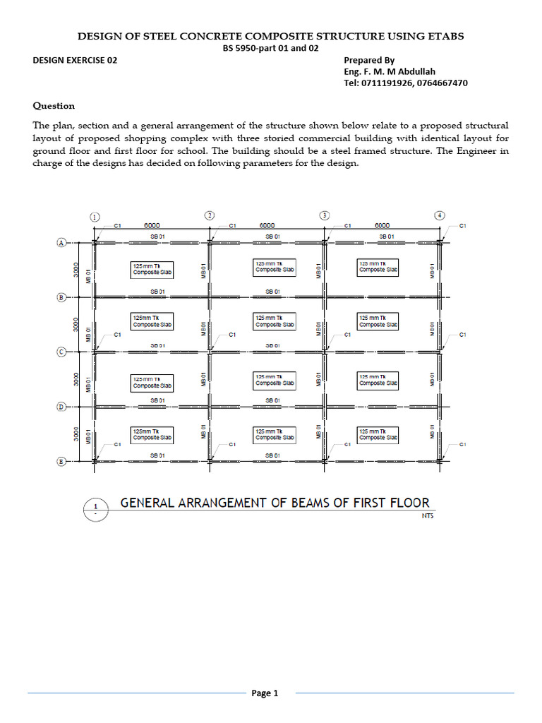 Design Exercise - Steel and Composite Building ETABS | PDF | Sheet ...