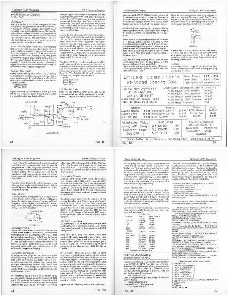 MI Atari Mag 600XL Video Mod | PDF