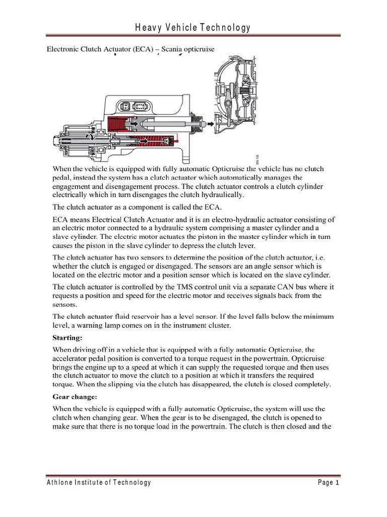 Scania Electronic Clutch Actuator Guide | PDF