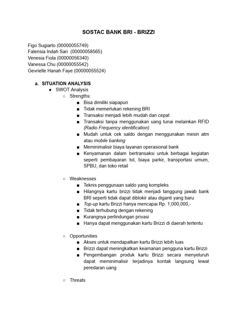 Kegunaan Kartu Brizzi BRI | PDF