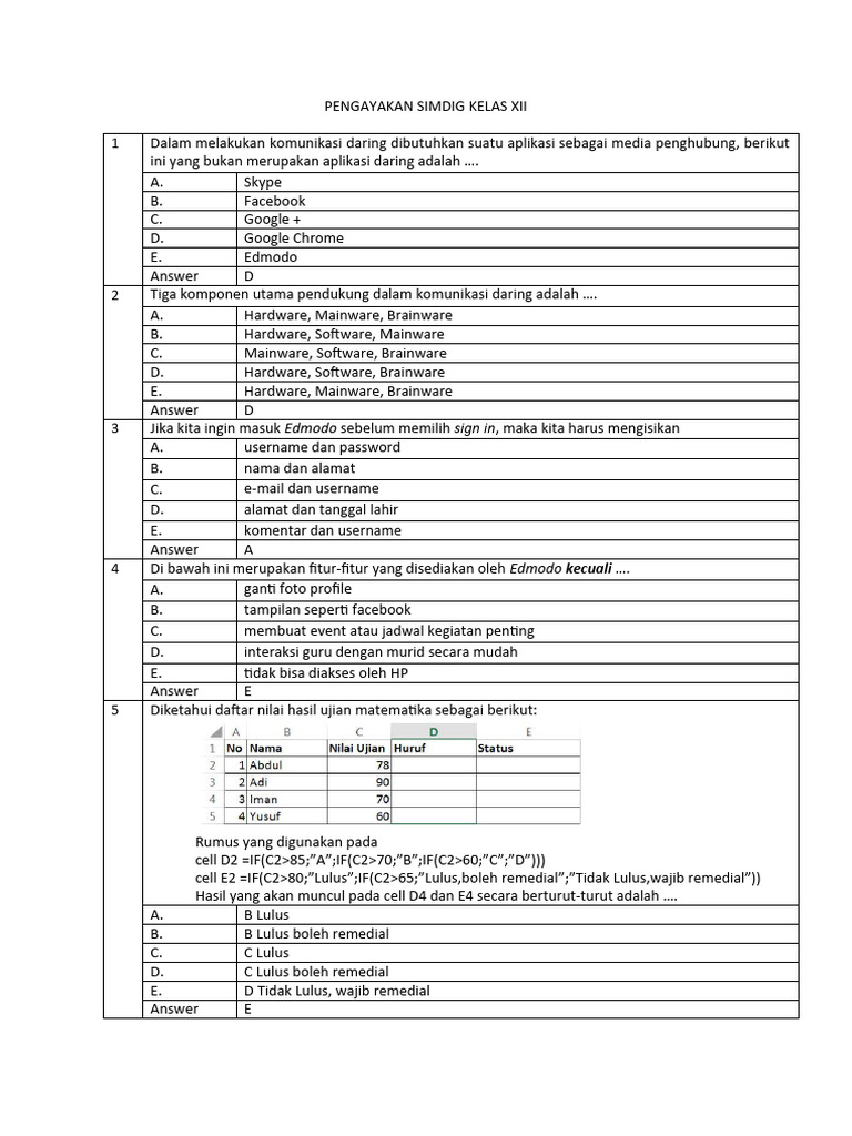140 Soal Simdig | PDF