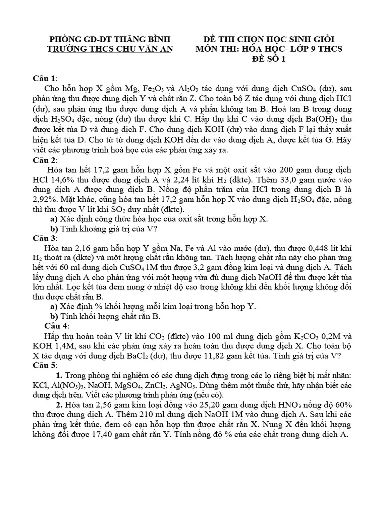 De Thi Chon HSG | PDF