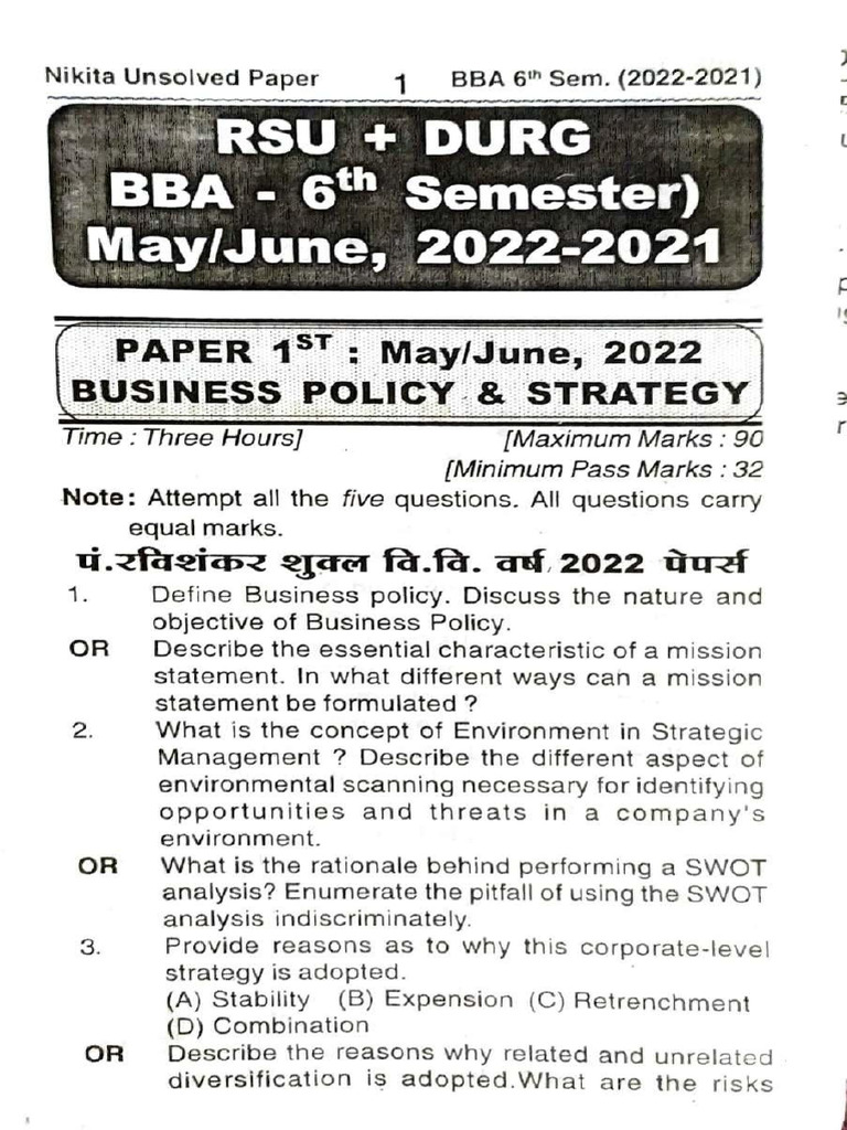 Buss Policy & Strategy 2021-22 | PDF