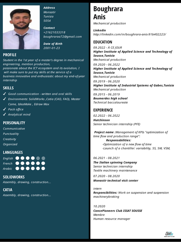 CV Anis Boughrara 81b25edf | PDF | Science | Engineering