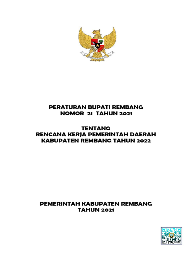 Perbup - 21 - 2021 - RKPD Induk 2022 Final | PDF | Pengelolaan Keuangan & Uang | Komputer