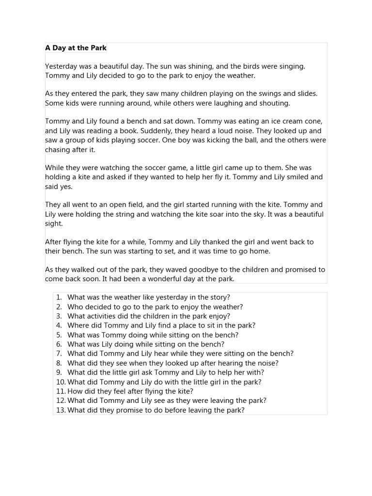 A Day at the Park | PDF