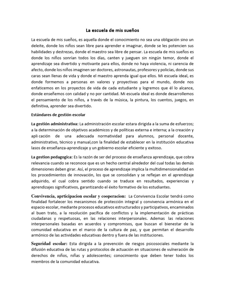 La Escuela De Mis Sueños Pdf