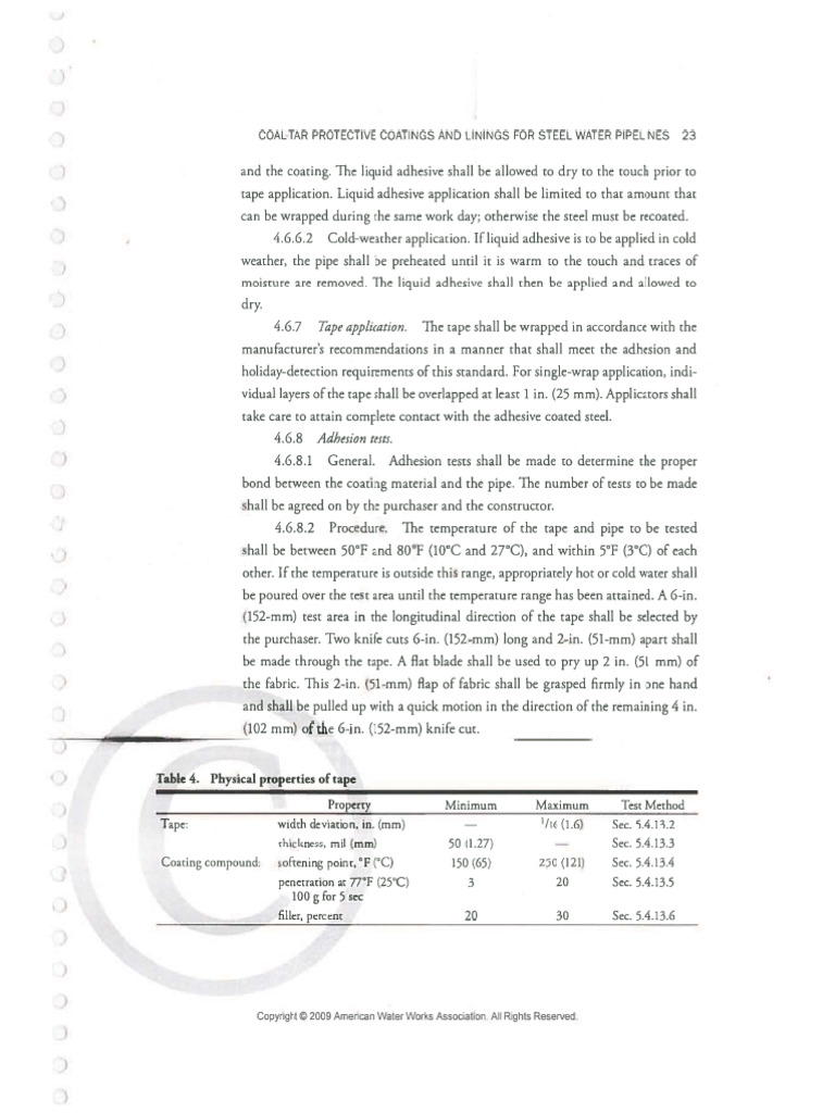 AWWA C 203 Coal - Adhesive Acceptance | PDF