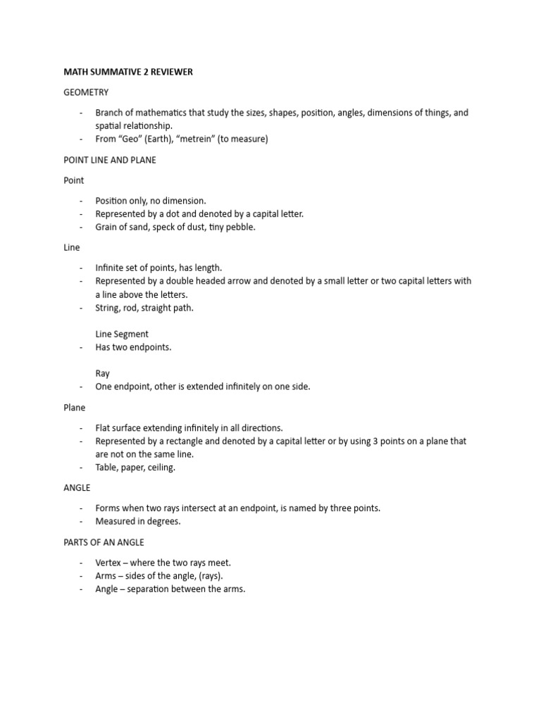 Math Summative 2 Reviewer | PDF | Teaching Methods & Materials | Home & Garden