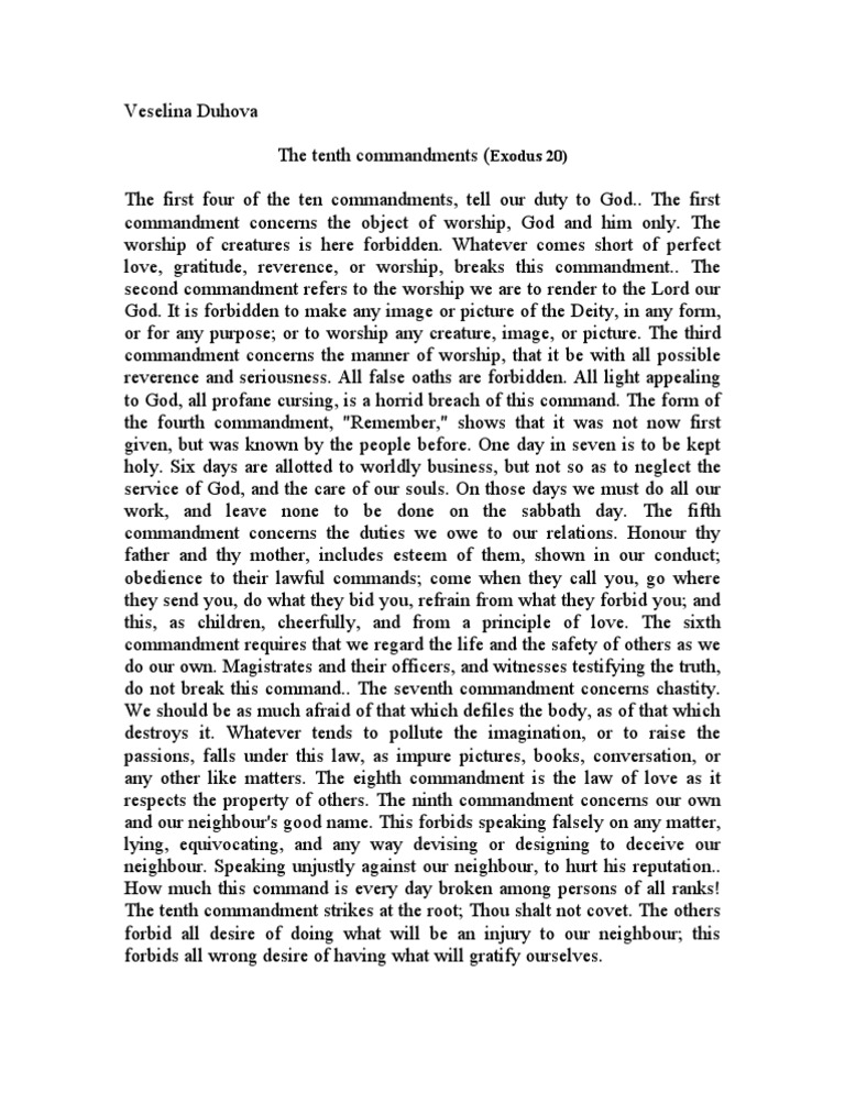 Exodus 20 | PDF | Ten Commandments | Torah Books