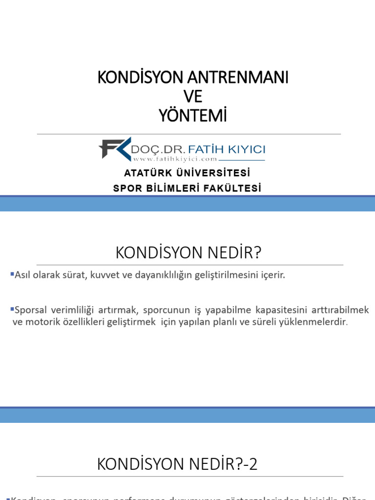 Kondisyon Antrenmanı Ve Yöntemleri | PDF