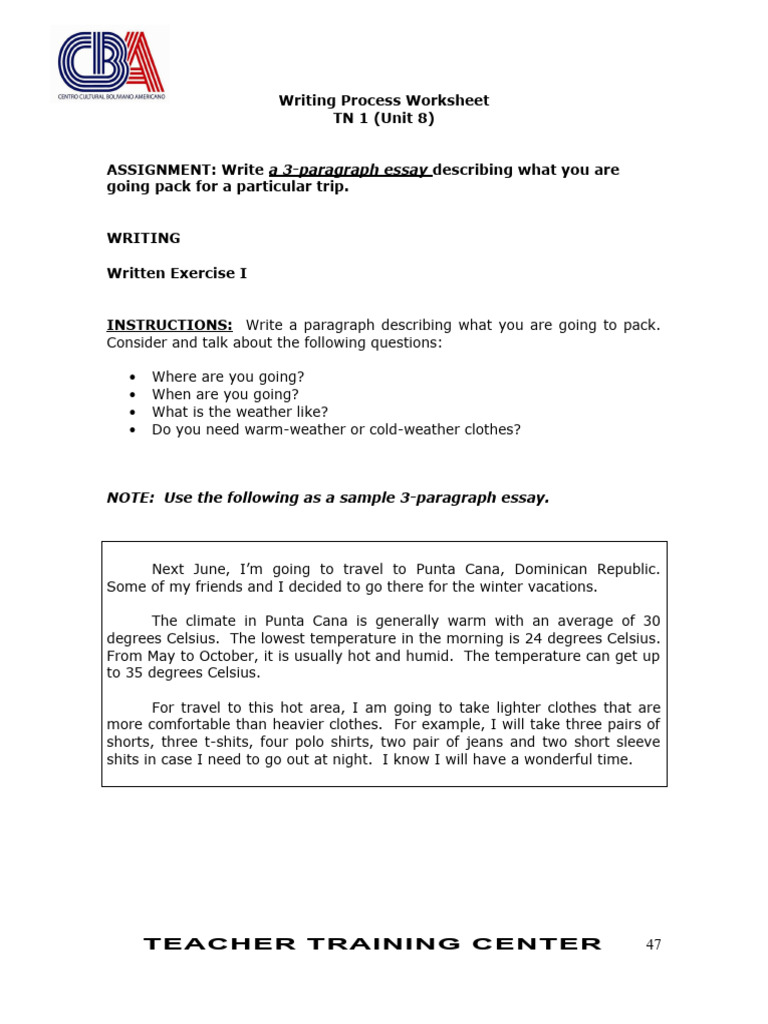 Writing Process Worksheet UNIT 8 TN1 | PDF | Applied And Interdisciplinary Physics | Natural ...