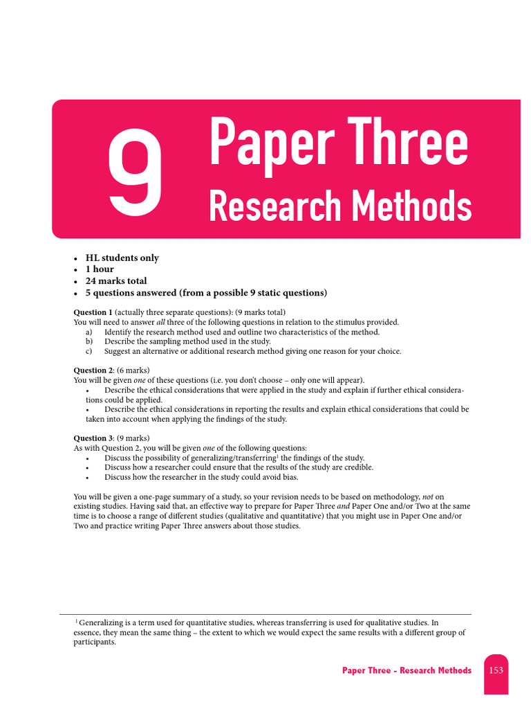 Research Methods for HL Students | PDF | Methodology | Experiment