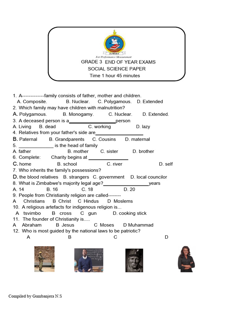 Grade 3 Social Science End of Year Paper 1 2022 | PDF | Religious ...