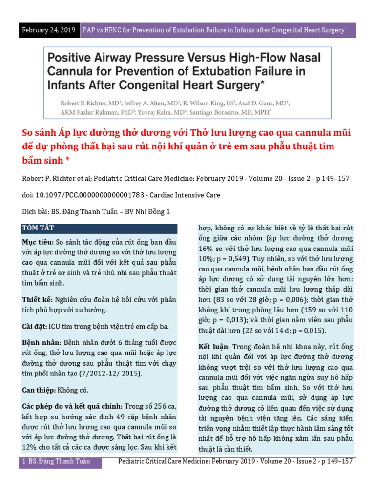 So Sánh TH CPAP Và TH Oxy Lưu Lư NG Cao Qua Mũi | PDF